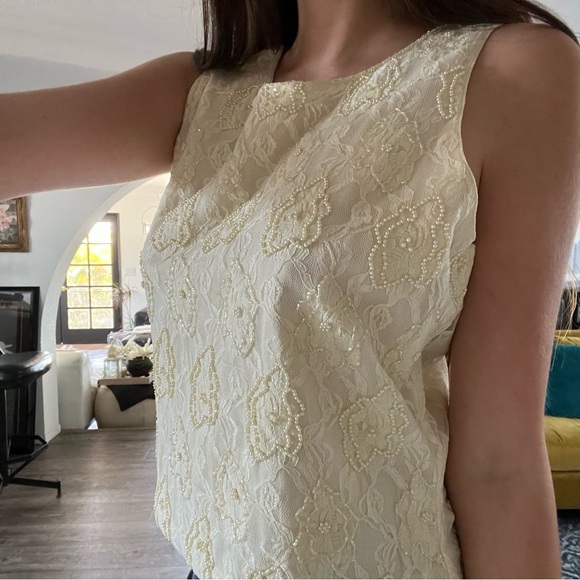 Vintage | Tops | Vintage Beaded Lace Top | Poshmark